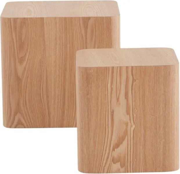 Odkládací stolky v sadě 2 ks v dekoru jasanu 40x40 cm Cubo – Jotex