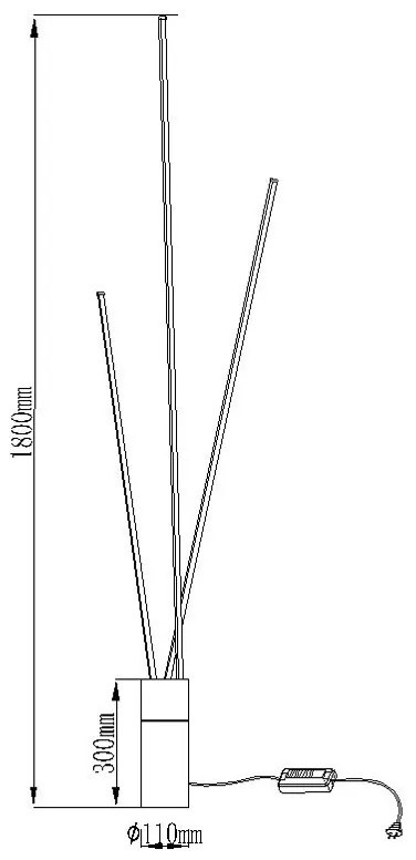 Mantra Vertical, stmívatelná bílá stojací lampa se třemi prvky, LED 60W 3600lm 3000K, výška 180cm
