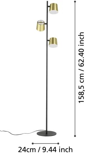 Eglo 39987 - LED Stojací lampa ALTAMIRA 3xGU10/4,6W/230V 3000K zlatá