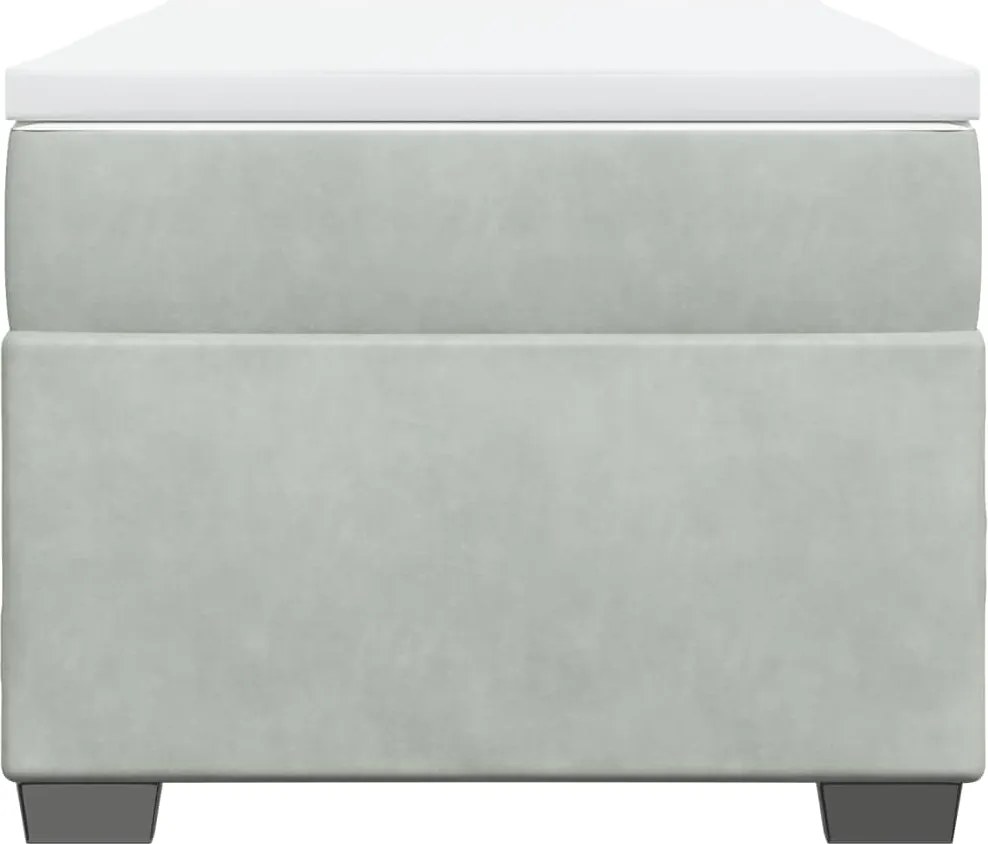 Box spring postel s matrací světle šedá 80 x 200 cm samet 3285245