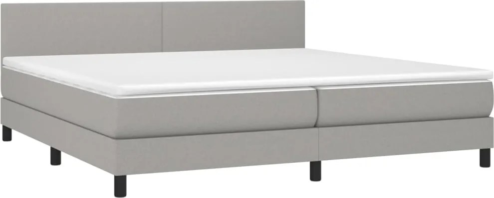 Box spring postel s matrací světle šedá 200 x 200 cm textil 3139921