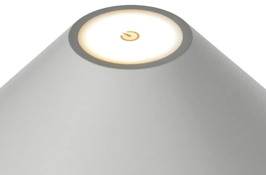 Pastelově růžová plastová nabíjecí stolní LED lampa Halo Design Hygge 19,5 cm