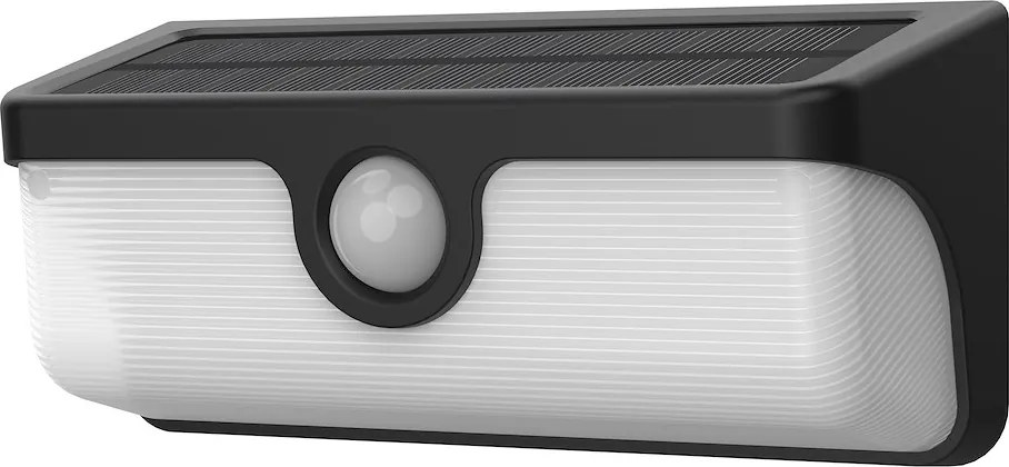 Exteriérové solární nástěnné LED svítidlo Link, 1x LED 5w, černá, pohybový senzor
