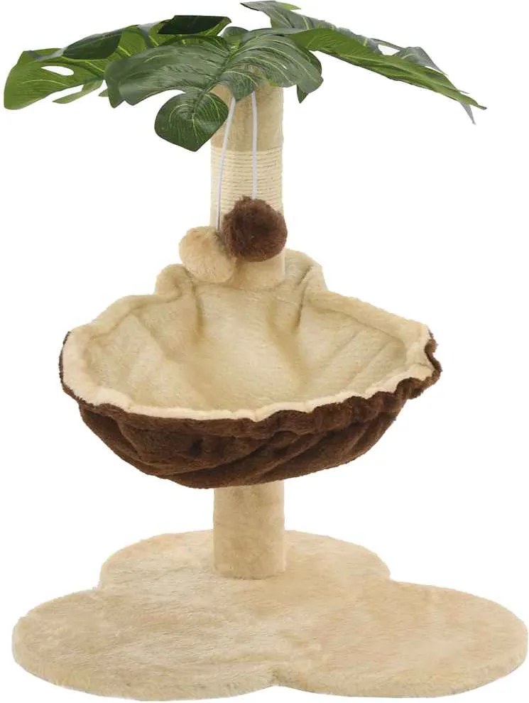 Škrabadlo pro kočky se sisalovými sloupky 50 cm béžovo-hnědé 170595