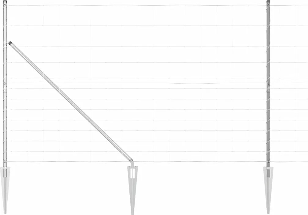 Svařované drátěné ploty s hroty 50 x 1,5 m Pozinkovaná ocel 3351463