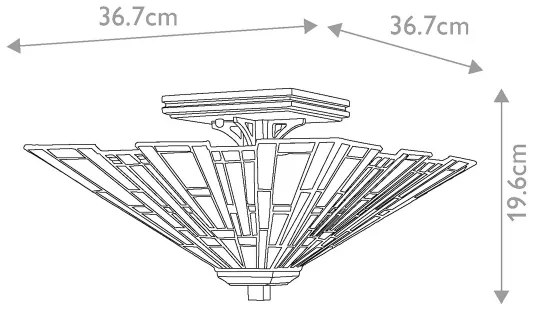 Quoizel QZ-MAYBECK-F - Stropní svítidlo Tiffany MAYBECK 2xE27/60W/230V