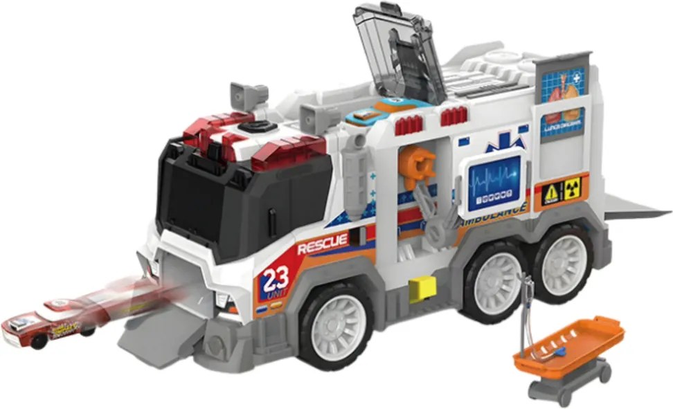 LEAN Toys Městská ambulance – sanitka se světly a zvuky
