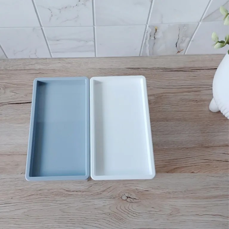 DÓZA NA SUCHÉ POTRAVINY 800 ml – nízká, průhledná | DomaLEP varianta: BÍLÁ