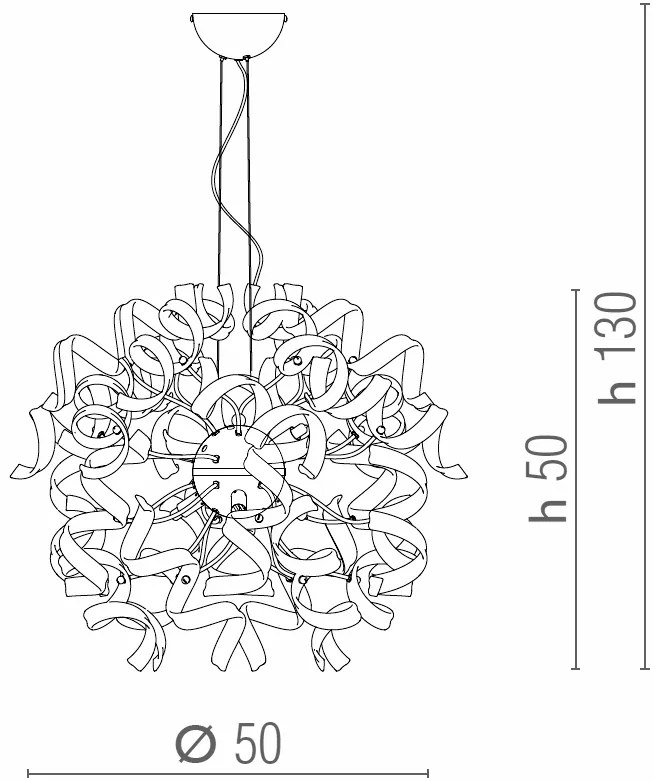 Metal Lux 206.155.01 Astro Crystal, designové závěsné svítidlo v průměru 50cm, 6x40W, čiré sklo, chrom