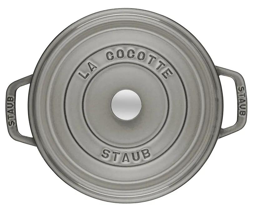Staub Cocotte hrnec kulatý 34 cm/12,6 l šedý, 1103418