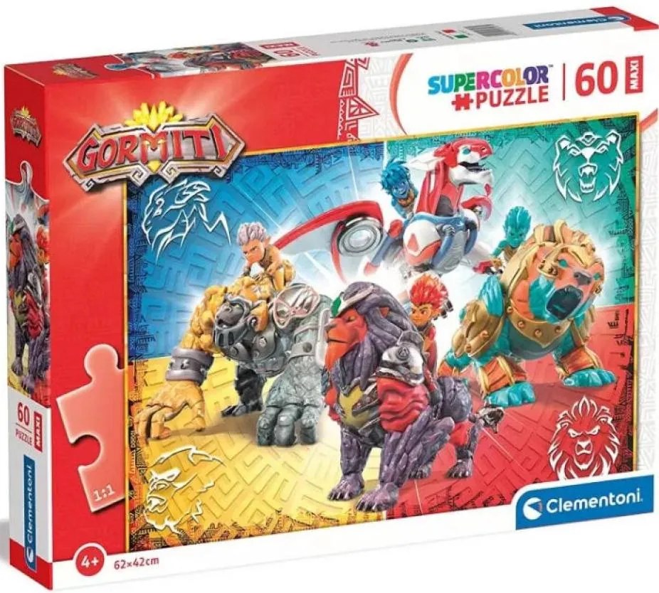 Clementoni - Puzzle Gormiti: Bojovníci čtyř živlů MAXI 60 dílků