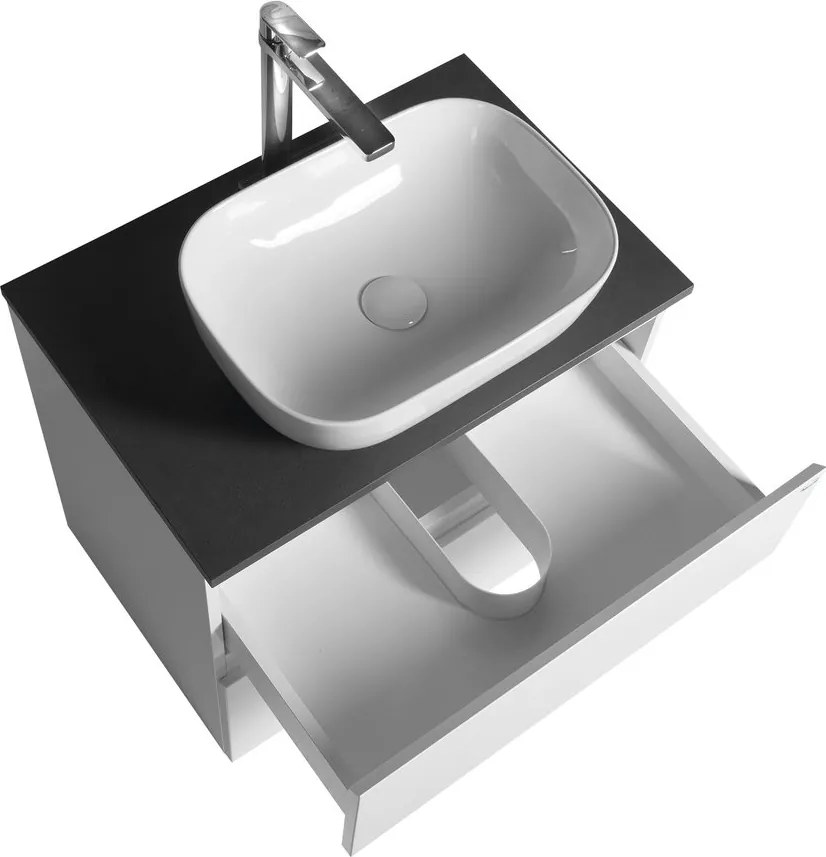 Aqualine Aqualine, ALTAIR skříňka s deskou 68 cm, bílá/antracit břidlice, AI270-03