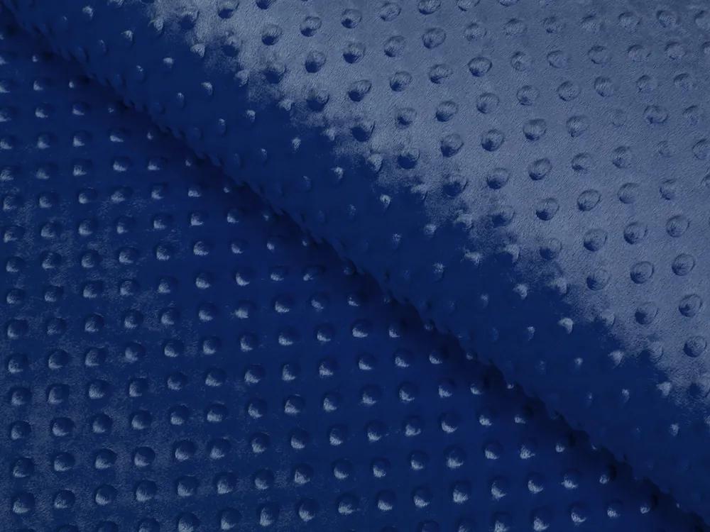 Biante Dětský povlak na polštář Minky 3D puntíky MKP-023 Tmavě modrý 35 x 45 cm