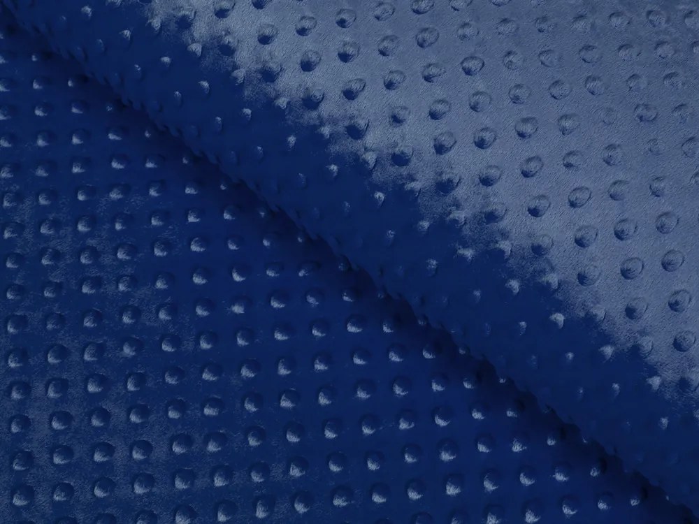 Biante Dětský povlak na polštář Minky 3D puntíky MKP-023 Tmavě modrý 50 x 70 cm