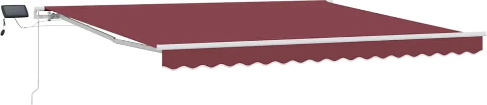 Ručně zatahovací markýza s LED burgundská 400 x 300 cm 3214974
