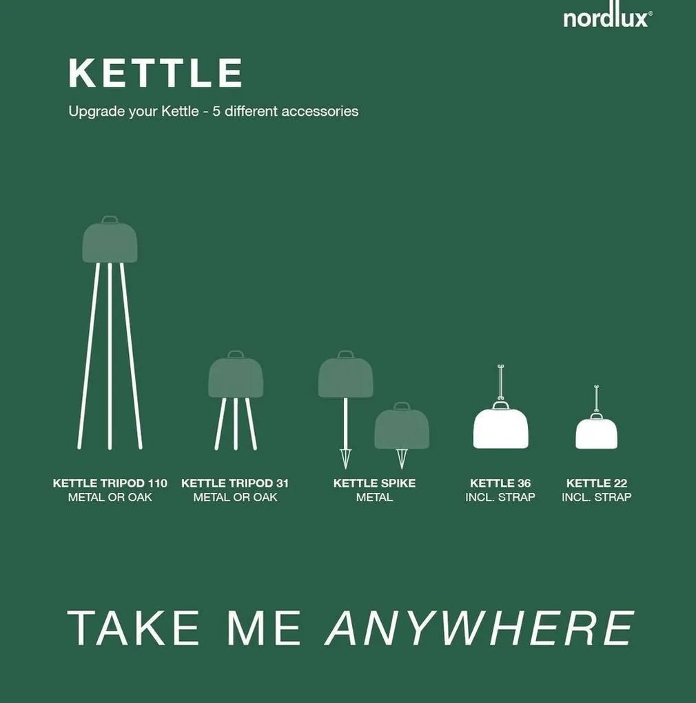 NOR 2018044003 Venkovní přenosné svítidlo Kettle tripod 100 černá - NORDLUX