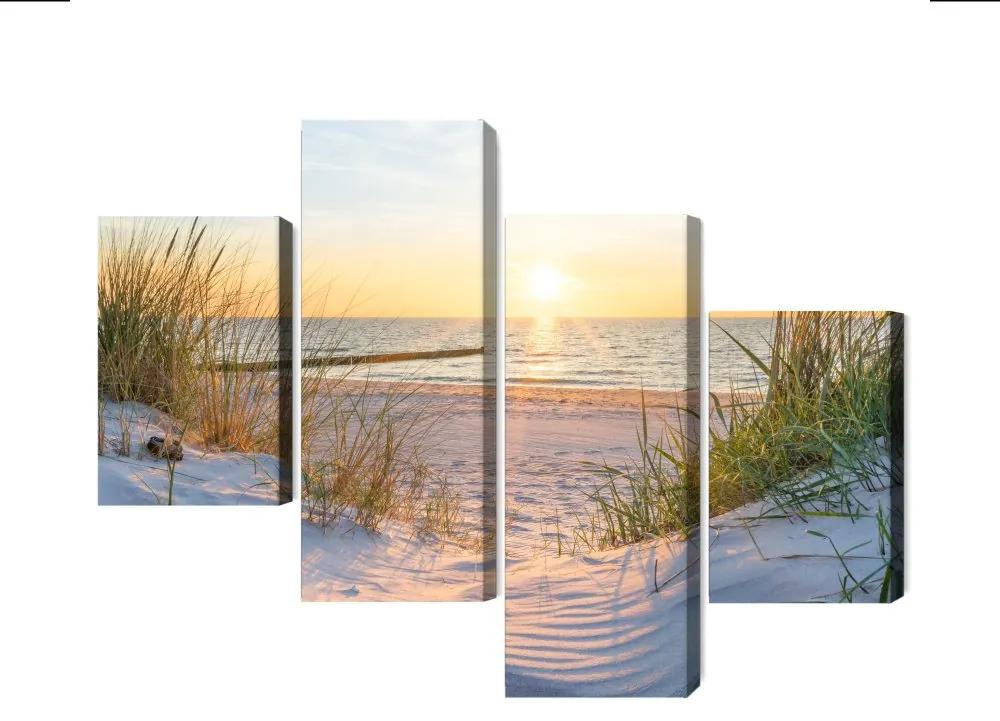 Vícedílný obraz Západ Slunce Na Baltském Moři 3D Nedostatek Nedostatek Plátno Canvas 120x75