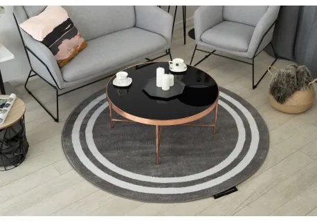 Kulatý koberec HAMPTON Rám šedý velikost kruh 140 cm | krásné koberce cz