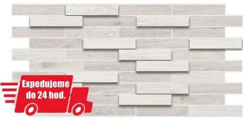GRACE obkladový 3D PVC panel - Dub bielený 480 x 980 mm