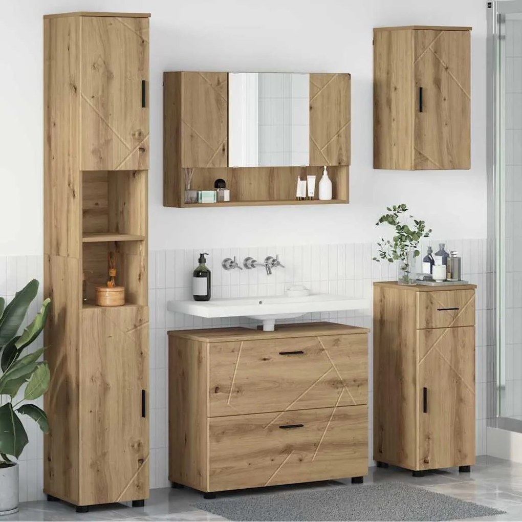Sada koupelnového nábytku 5 ks Artisanový dub 35 x 30 x 192 cm 3393082