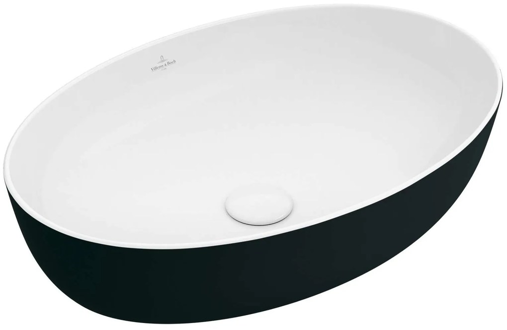 Villeroy & Boch Artis - Umyvadlo na desku, 61x41 cm, bez přepadu, Coal Black 419861BCT8