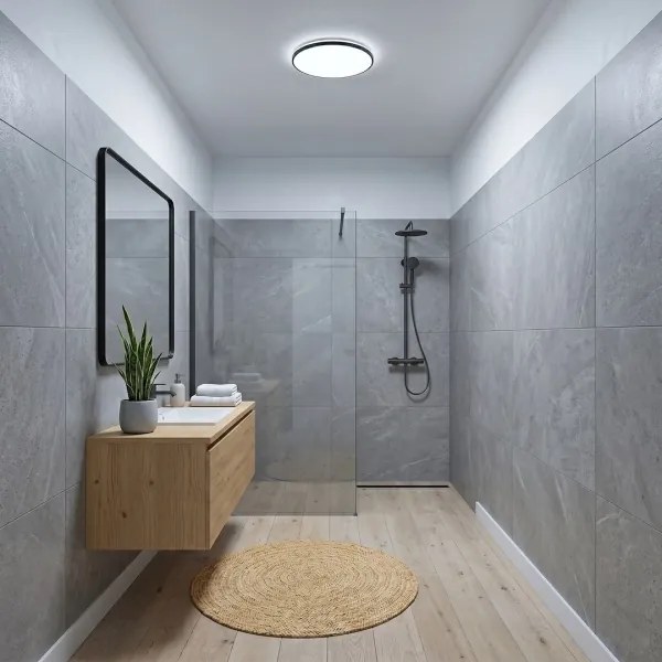 LED Stropní svítidlo HUGO LED/12/18/24W/230V 3000/4000/6500K pr. 30 cm IP54 čer.