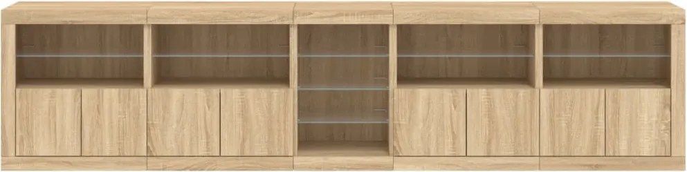 Příborník s LED osvětlením dub sonoma 283 x 37 x 67 cm 3209025