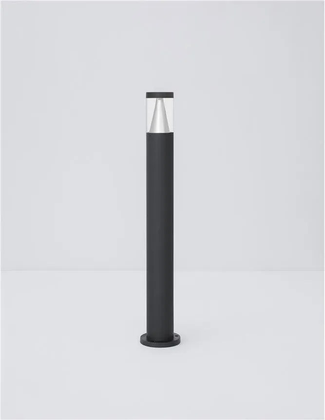 NV 9905024 Venkovní sloupkové svítidlo ROCK černý hliník stříbrný hliník a čirý akryl LED 8W 3000K 220-240V 120st. IP65 - NOVA LUCE