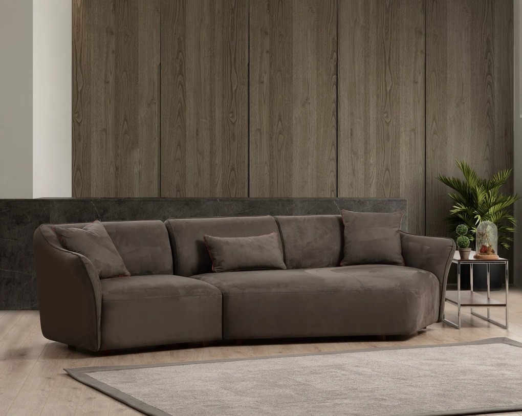 Hanah Home Třímístná pohovka MENTIS hnědá 288 cm