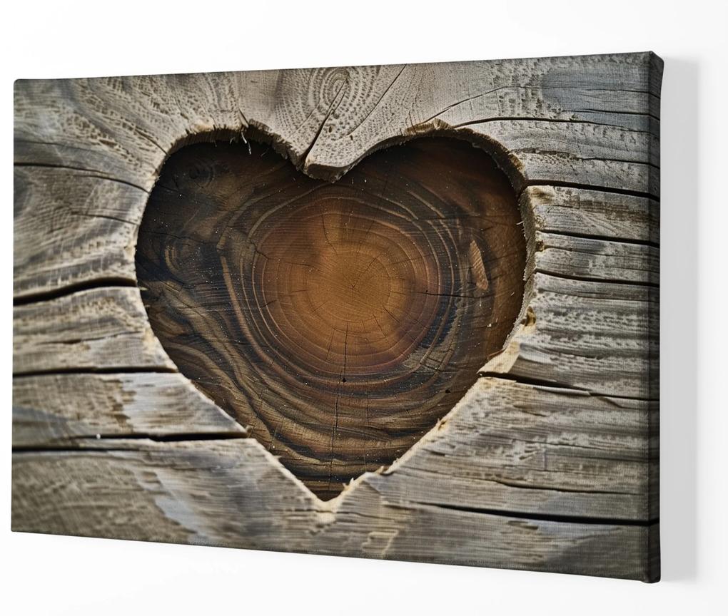 Obraz na plátně - Srdce esence, dřevo styl FeelHappy.cz Velikost obrazu: 120 x 80 cm