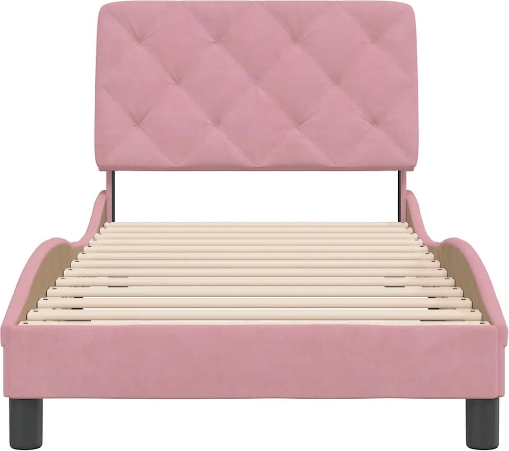 Rám postele bez matrace růžový 90x190 cm samet 3207898