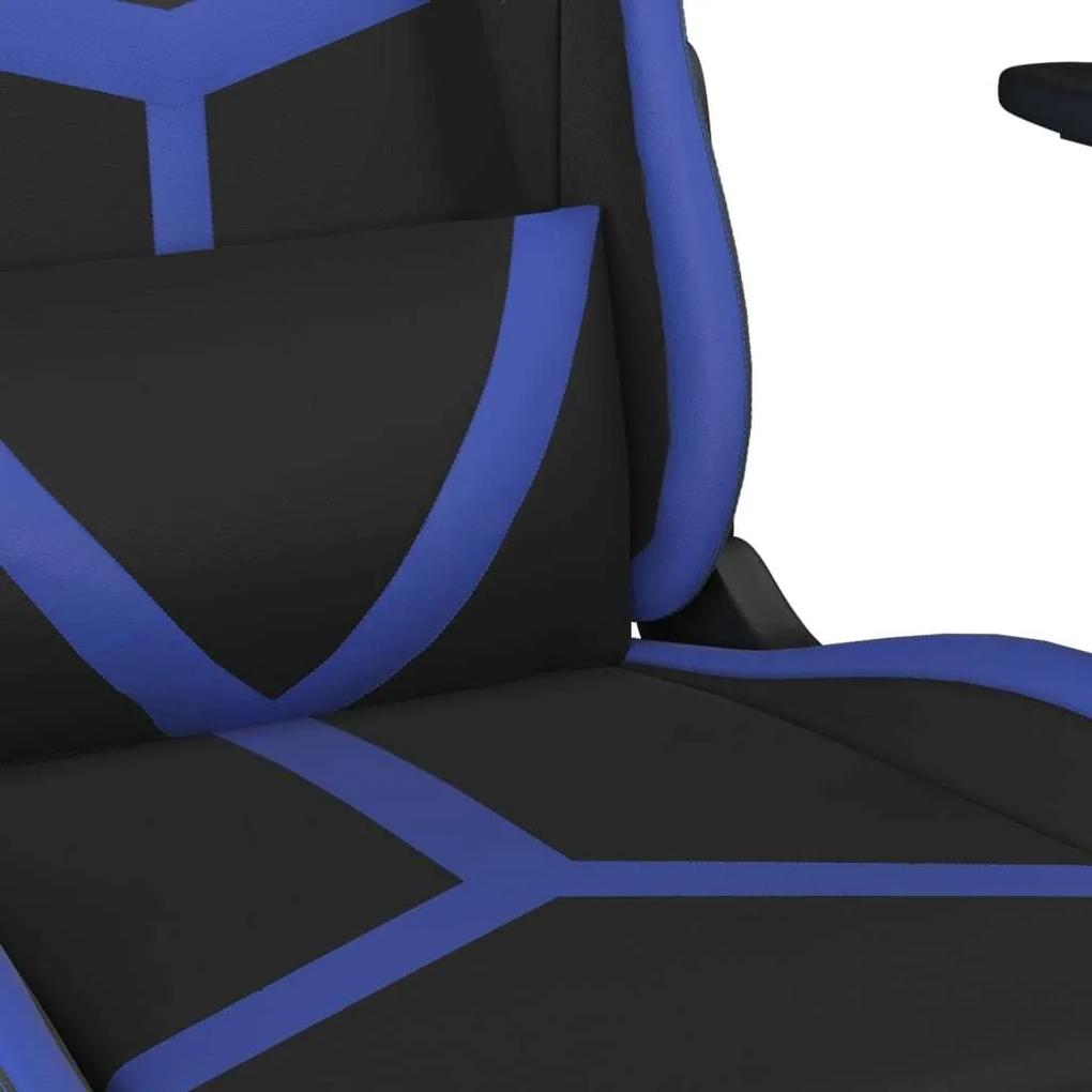 vidaXL Masážní herní židle s podnožkou umělá kůže [345434] Barva: Černo-zelená