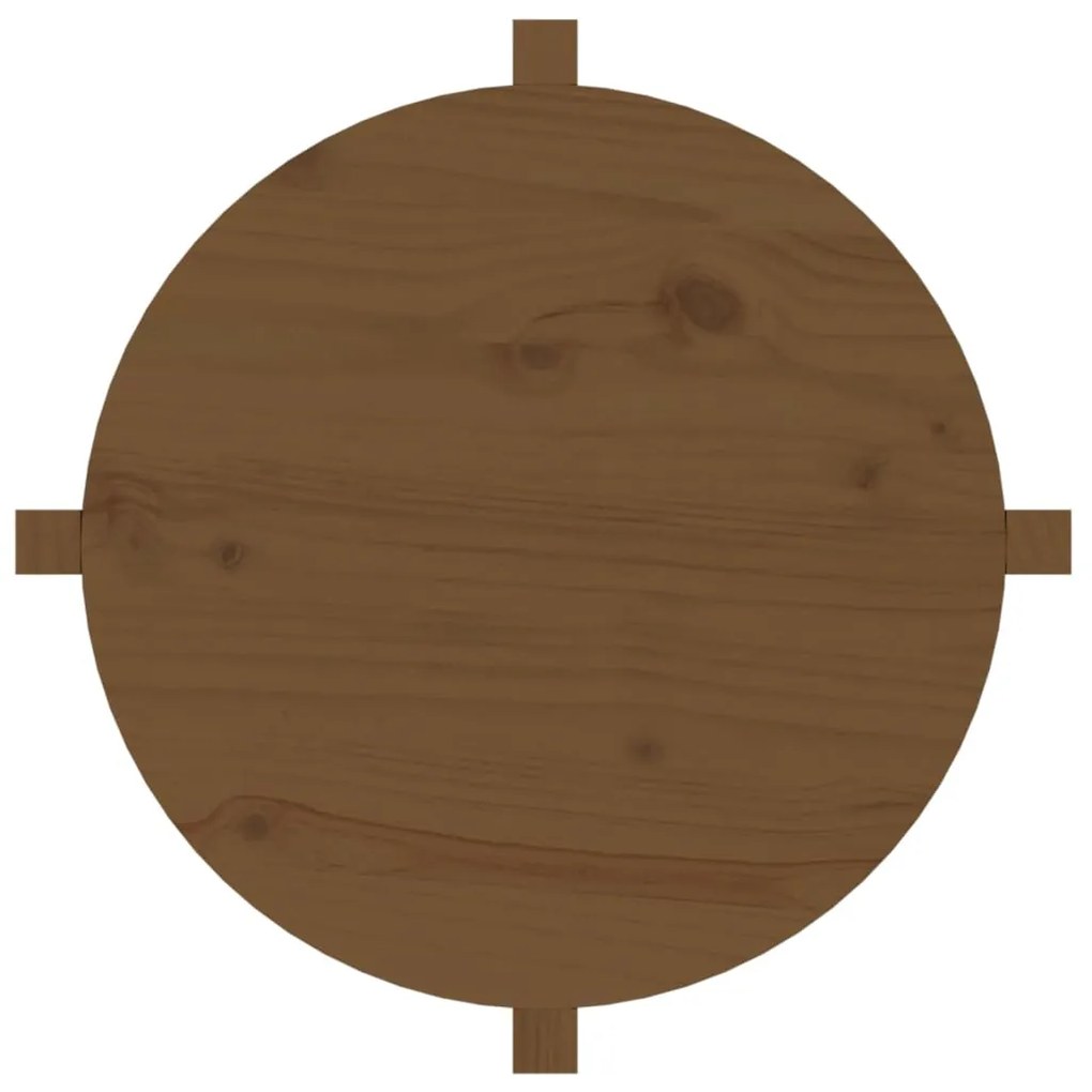 Konferenční stolek medově hnědý Ø 62,5 x 45 cm masivní borovice - Default Title
