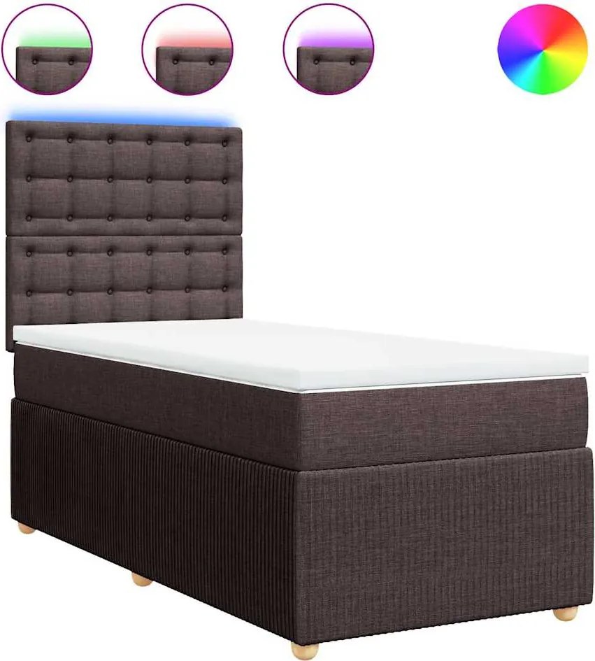 Box spring postel s matrací tmavě hnědá 80x200 cm textil 3294200
