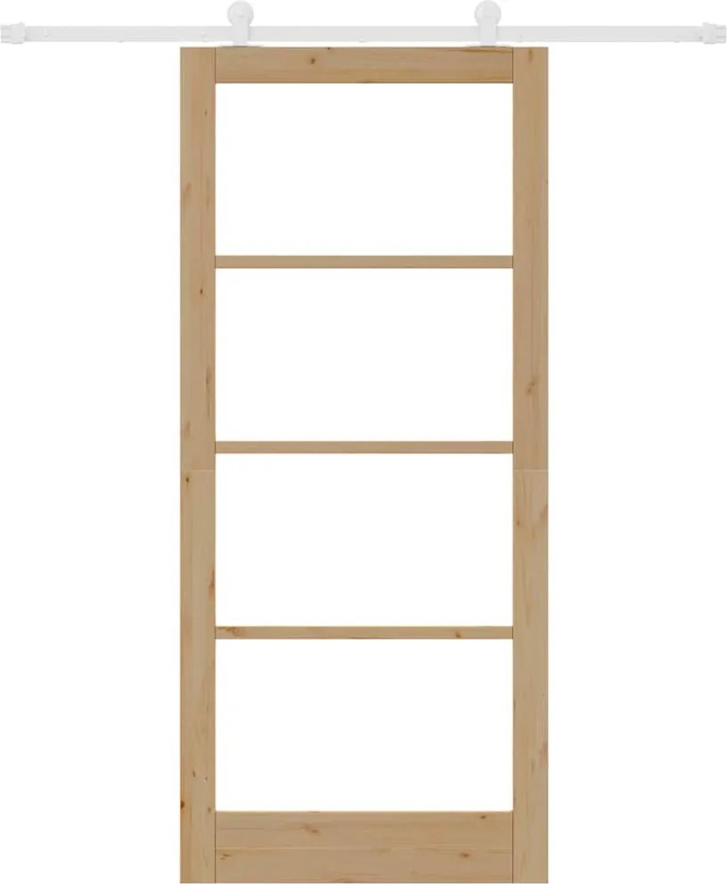 Posuvné dveře ORKDAL 93 x 211 cm Masivní borové dřevo a sklo 3332065
