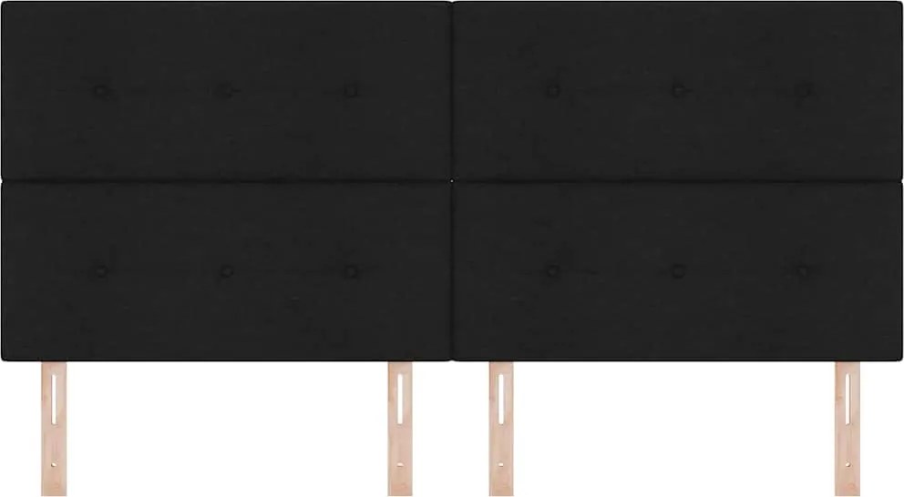 Výškově nastavitelné čelo postele s čelo Černý 200 cm textil 3337862