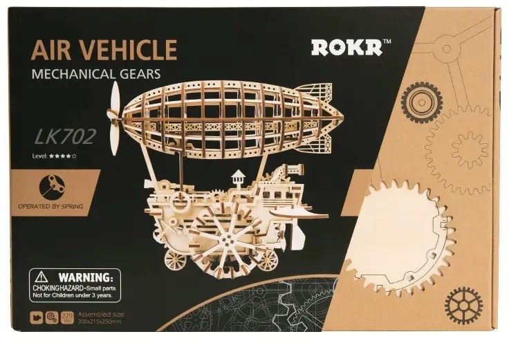 RoboTime 3D dřevěné mechanické puzzle Fantastická vzducholoď