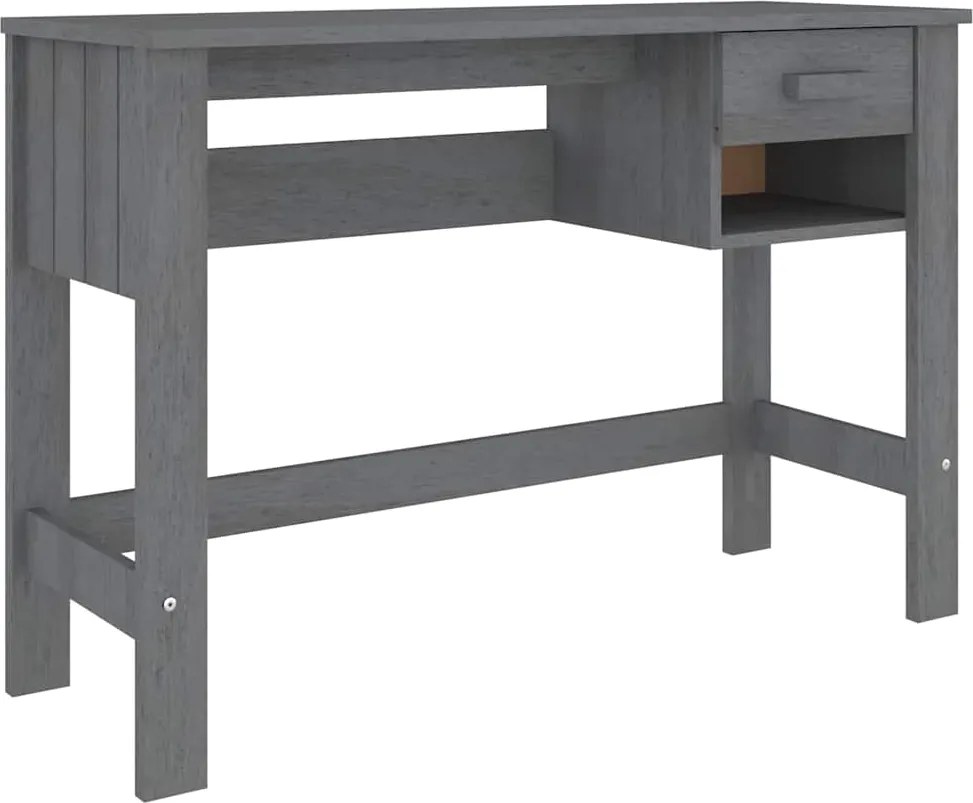 Psací stůl HAMAR tmavě šedý 110 x 40 x 75 cm masivní borovice 340458