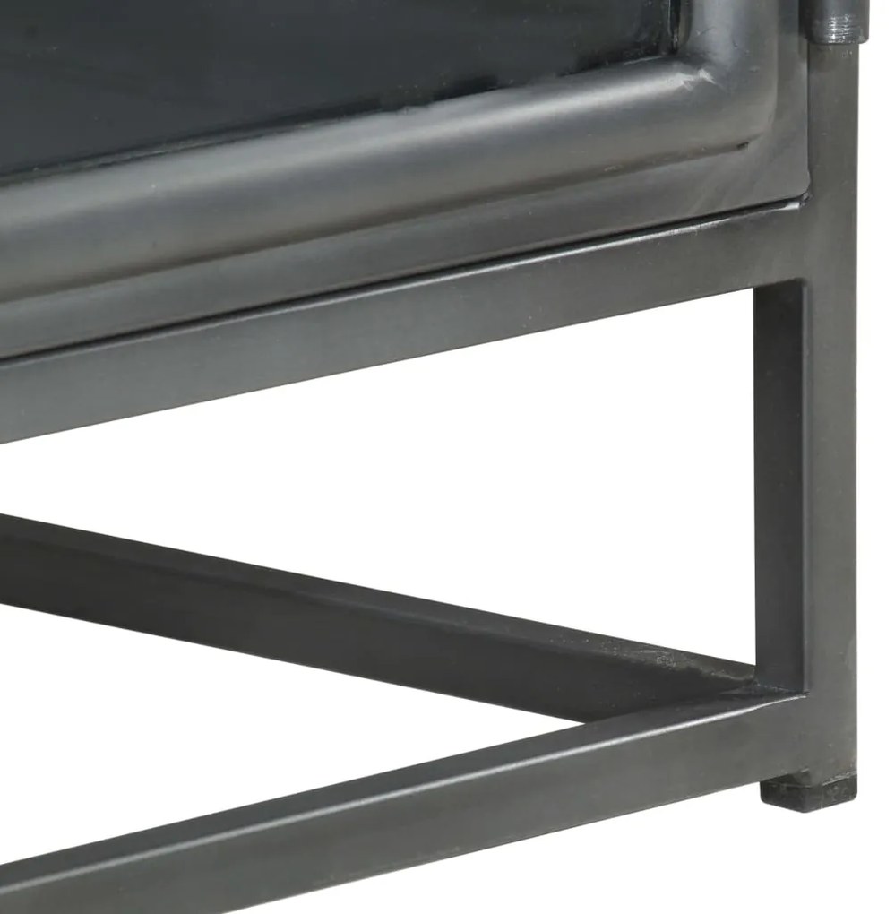 Konferenční stolek šedý 90 x 50 x 35 cm masivní akáciové dřevo - Default Title