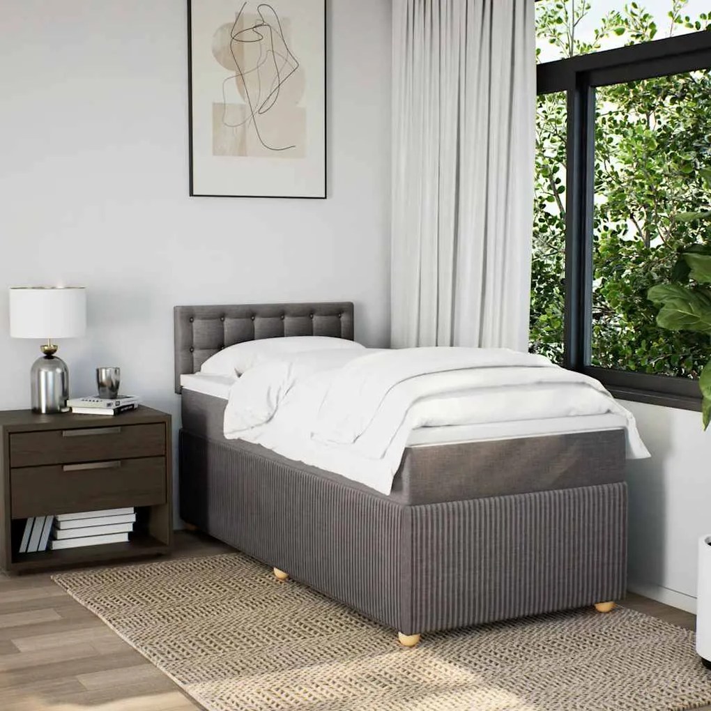 Box spring postel s matrací taupe 100 x 200 cm textil 3287385