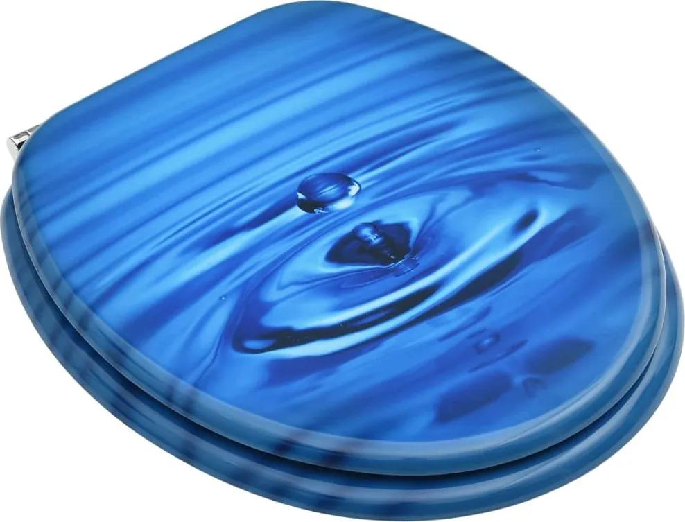 vidaXL WC sedátka s víky 2 ks MDF motiv modré vodní kapky [3056406]