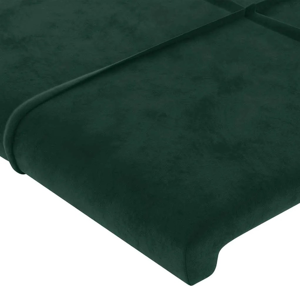 Čelo postele typu ušák tmavě zelená 163x16x78/88 cm samet 3118825