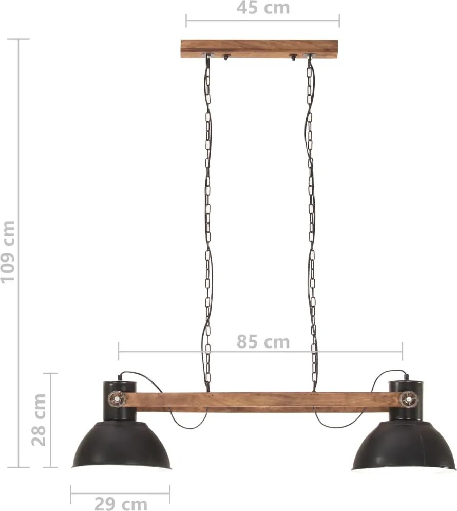 vidaXL Marketos Industriální závěsné svítidlo 25 W černé 109 cm E27