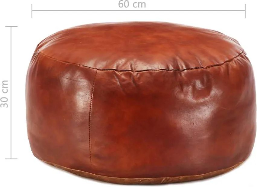 Sedací puf bronzový 60 x 30 cm pravá kozí kůže 248138