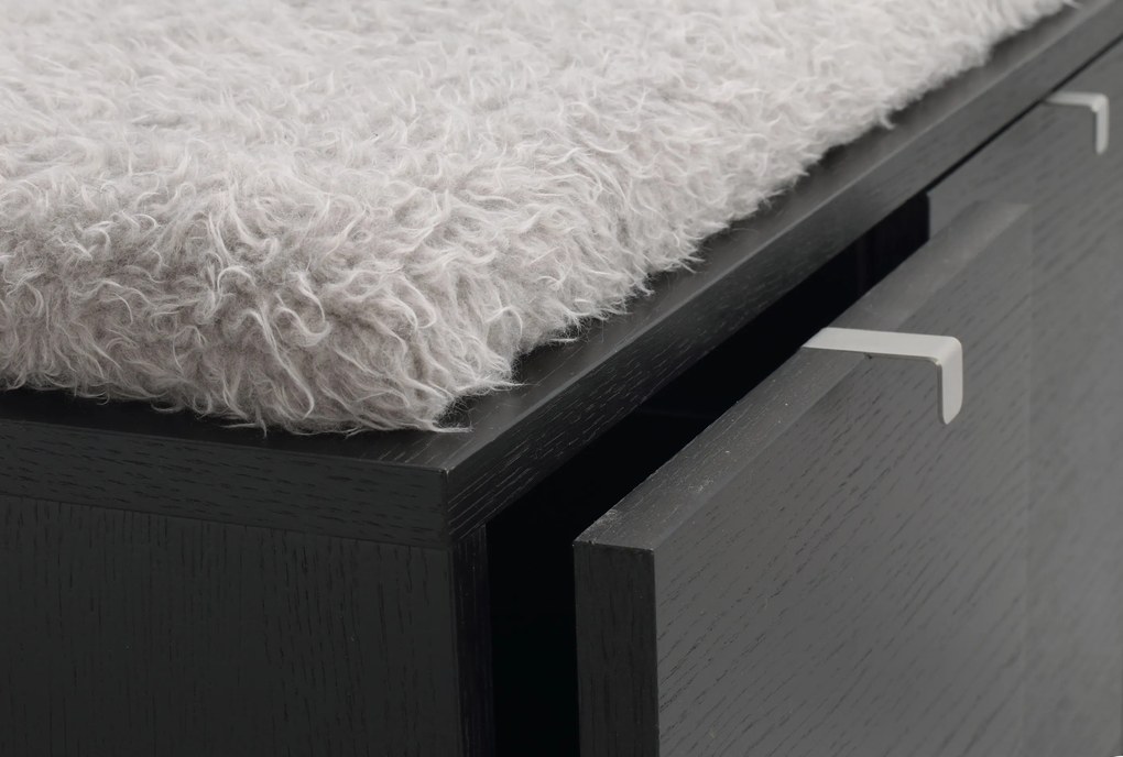 Rowico černá lavice s úložným prostorem CONFETTI a šedým sedákem 70 cm 103758