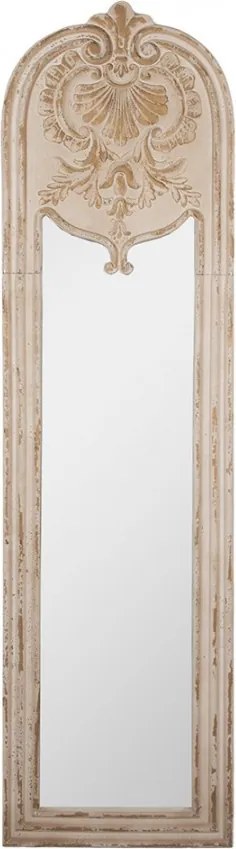 Béžové antik nástěnné zrcadlo s ornamenty Gital - 48*4*180 cm