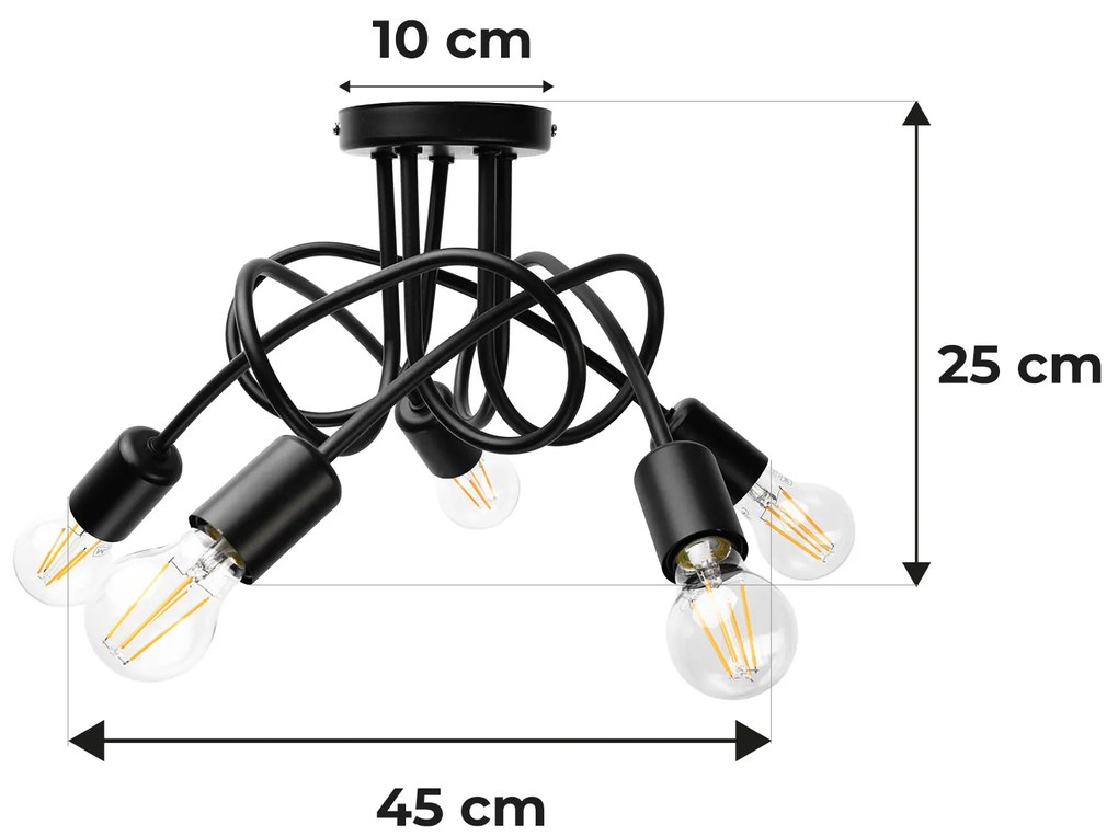 Stropní závěsné svítidlo LOFT 5xE27