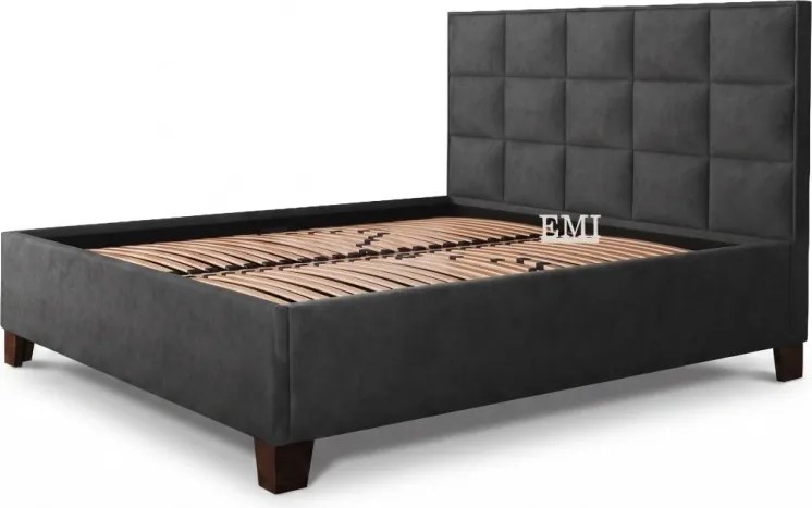 Postel čalouněná MONRA + lamelový rošt + matrace EMI