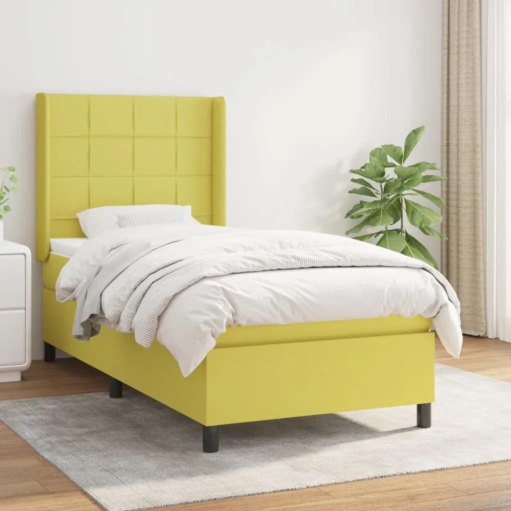 vidaXL Box spring postel s matrací 100 x 200 cm textil [3131413] Barva: Tmavě šedá