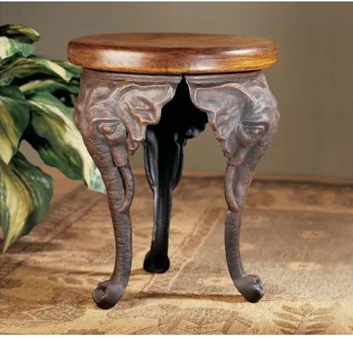 Elegantní stolička z masivního kovu Tři moudří sloni-Vättern